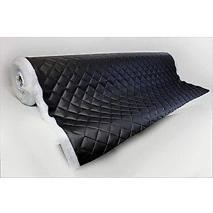 VViViD Bycast65 Black Quilted 4" x 6" Diamond Pattern Padded Marine Vinyl Roll (25ft x 54")