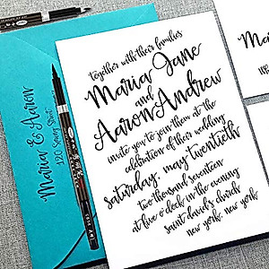 Rilanmit Calligraphy Pens Set for Beginners, Hand Lettering Pens Brush Drawing Markers Kits Chinese Japenese Pens Black Ink for Journaling, Writing, Art Drawing, 3 Size(Pack of 6)