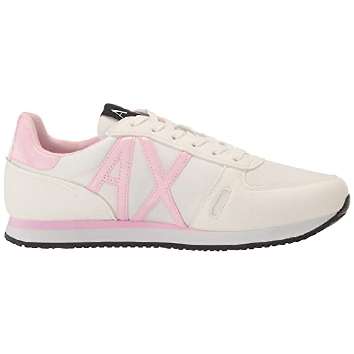 A | X ARMANI EXCHANGE Women's AX Rio Logo Sneakers, Opt. White + Lilac, 11