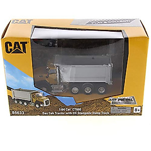 Diecast Masters 1:64 Caterpillar CT-660 Ox Stampede Dump Truck, Play & Collect Series Cat Trucks & Construction Equipment | 1:64 Scale Model Diecast Collectible | Diecast Masters Model 85633