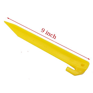 24 Pcs 9 Inch (225mm) Tent Pegs Plastic Spike Hook Awning Camping Caravan Visual Marker