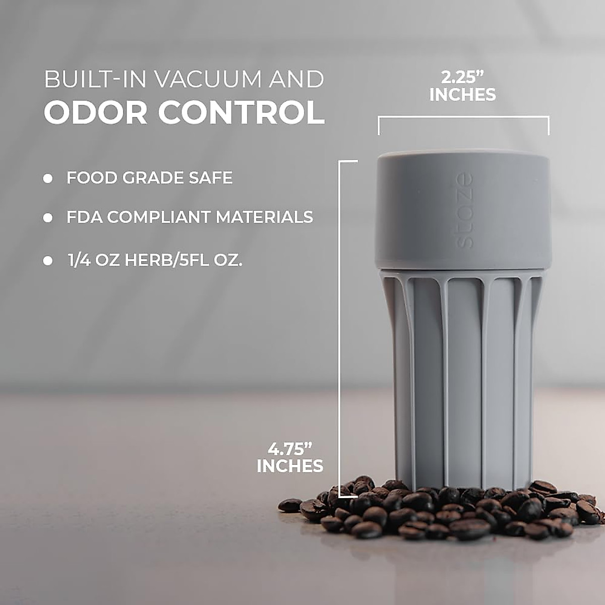 Staze Preserve Vacuum Sealed Storage Jars (148ml) | Patented Smell Proof Containers | Herb Storage & Food Storage Container with UltraViolet Protection -(CLOUD)