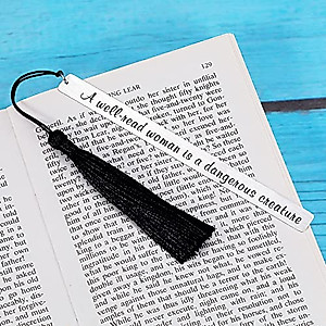 Christmas Bookmarks for Women Friend Book Lover Inspirational Birthday Valentines Day Gifts for Teen Girls Sister Teacher Boss Lady Her Bookworms A Well Read Woman is a Dangerous Creature Bookmarker