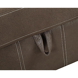 Lilola Home Kipling 99" W Saddle Brown Microfiber Reversible Sleeper Sectional Sofa Chaise