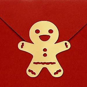 Whaline 500Pcs Christmas Foil Gold Stickers Gingerbread Man Self-Adhesive Large Stickers Christmas Gold Envelope Sealing Stickers for Xmas Party Gift Bag Wedding Invitations Greeting Cards Craft