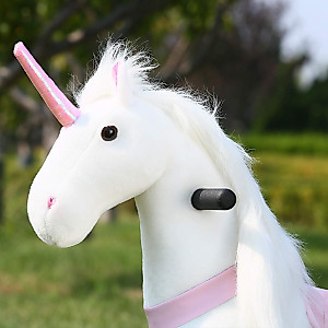 Gidygo Kids Ride on Walking Unicorn Rocking Horse Riding Toy for Children L Size for 5-12 Years Old