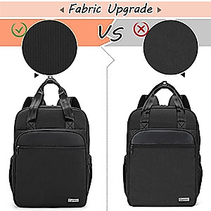 CURMIO Bartender Bag Travel Bartender Kit Backpack with Padded Compartments for Wine and Bar Tools Set, Bartender Carrying Bag for Home Indoor Outdoor Patio Party, Black, Bag Only, Patent Pending