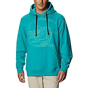 Columbia Men's PFG Running Line Hoodie, Tropic Water/Lime Glow Dorado, X-Large