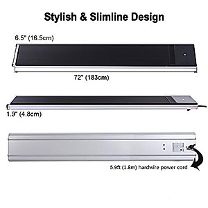Thermoflow Far Infrared Space Heater with No Glare, Electric Indoor/Outdoor Ceiling/Wall Heater, Quiet Patio Heat with Timer & Remote, HS3000NA 3000W / 1500W at 240 Volts Hard Wired