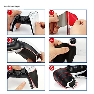 LICHIFIT Anti-slip Game Handle Grips Protective Sticker Removable Handle Silicone Skin Cover Non-slip Pads for PS5 Game Controller Protector