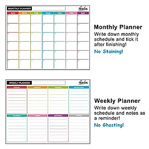 4 Pack Dry Erase 2023 Magnetic White Board Calendar Kit, Feela Monthly Weekly Calendar for Wall Refrigerator, Office Supplies with 8 Magnetic Erase Markers, 1 Eraser, 10 Stickers for Schedule