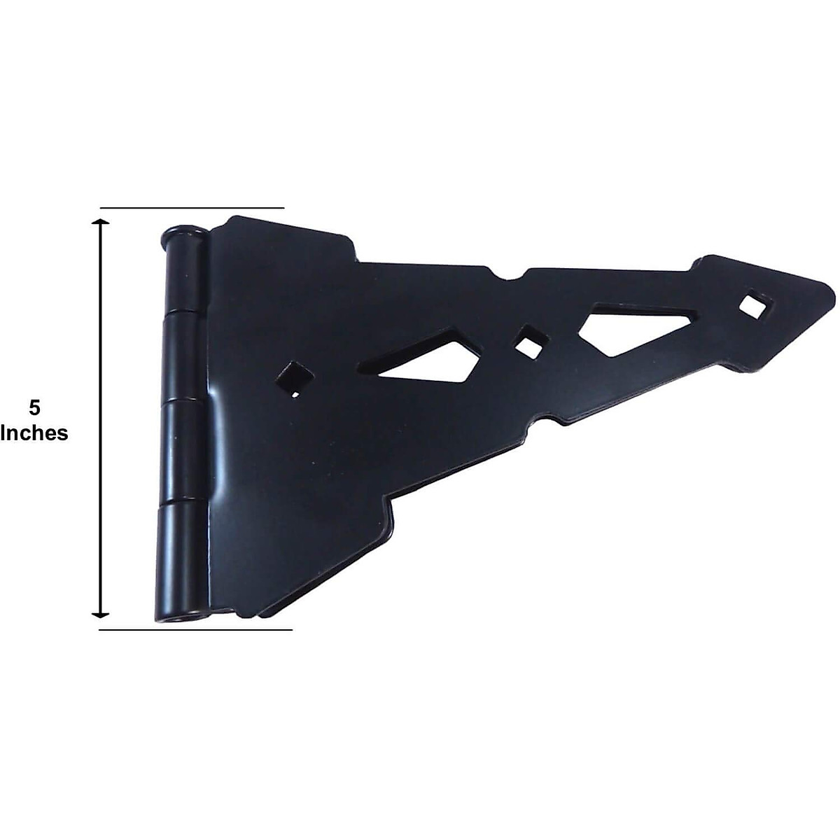 Western Style Black Wood Gate Hinges - Wood Fence Hinge Gate Kit, 8" Strap Gate Hinges - Wood Gate Hardware - Western Style