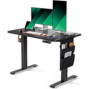Marsail Standing Desk Adjustable Height, 40x24 Inch Electric Standing Desk with Storage Bag, Stand up Desk for Home Office Computer Desk Memory Preset with Headphone Hook