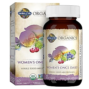 Garden of Life Organics Multivitamin for Women - Women's Once Daily Multi - 60 Tablets, Whole Food Multi with Iron, Biotin, Vegan Organic Vitamin for Women's Health, Energy Hair Skin and Nails