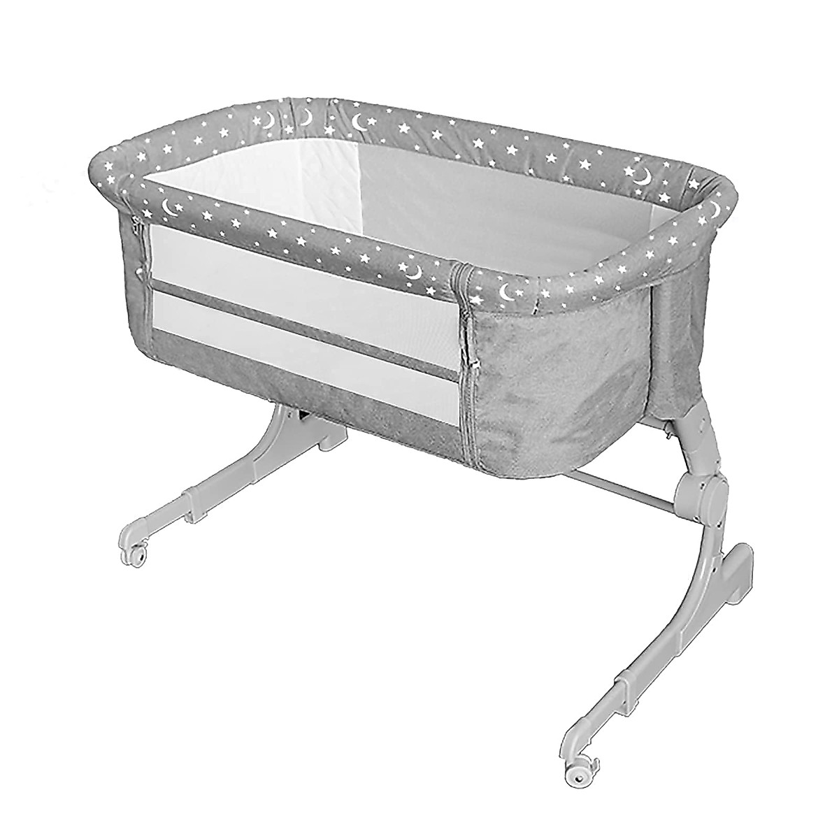 RDHOME Baby Bassinet & Baby Bedside Sleeper, Height Adjustable Portable Infant Cribs for Newborn with Breathable Net Cover, Comfy Mattress,Storage Bag