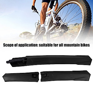 HERCHR Road Mountain Bike Bicycle Cycling Tire Front/Rear Mud Guards Mudguard Fenders Set for Riding Cycling(Black)