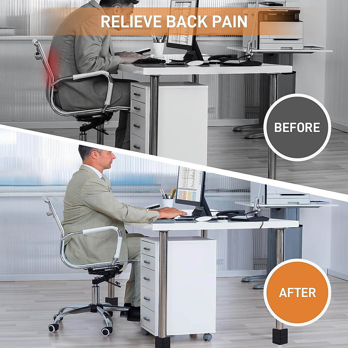 JONHWI Bed Risers, Furniture Raise Blocks, 2,3 or 4 inch Stilts Heavy Duty for Bed Couch Desk Sofa Table Lifts, Furniture Legs Lifters Support up to 1300 Lbs (Black, 4 Pack Set)