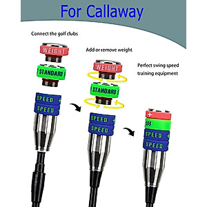 Big Crazy Golf Swing Speed Trainer Adjustable, Golf Training Equipment Three Weight Configuration Options, Golf Tempo Training Aids Connect Your Golf Clubs for Callaway
