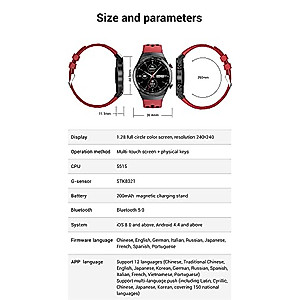 XYJ Smart Watch for Android Phones Compatible with iPhone 1.28 Inch Touch Screen Fitness Tracker with Heart Rate Monitor and Blood Oxygen Saturation 5ATM Waterproof Smartwatch for Women Men (Color :