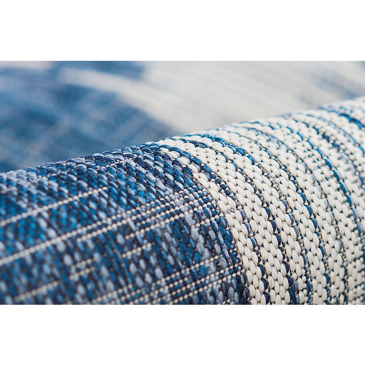 Novogratz by Momeni Villa Turin Blue Indoor/Outdoor Area Rug 2' X 10' Runner