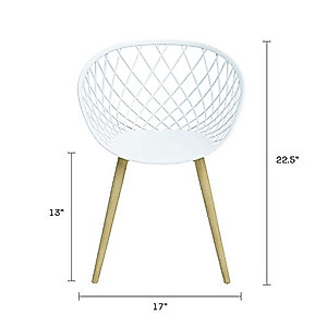 Jamesdar Kurv Mini Kids Chair, Set of 2, White/Natural