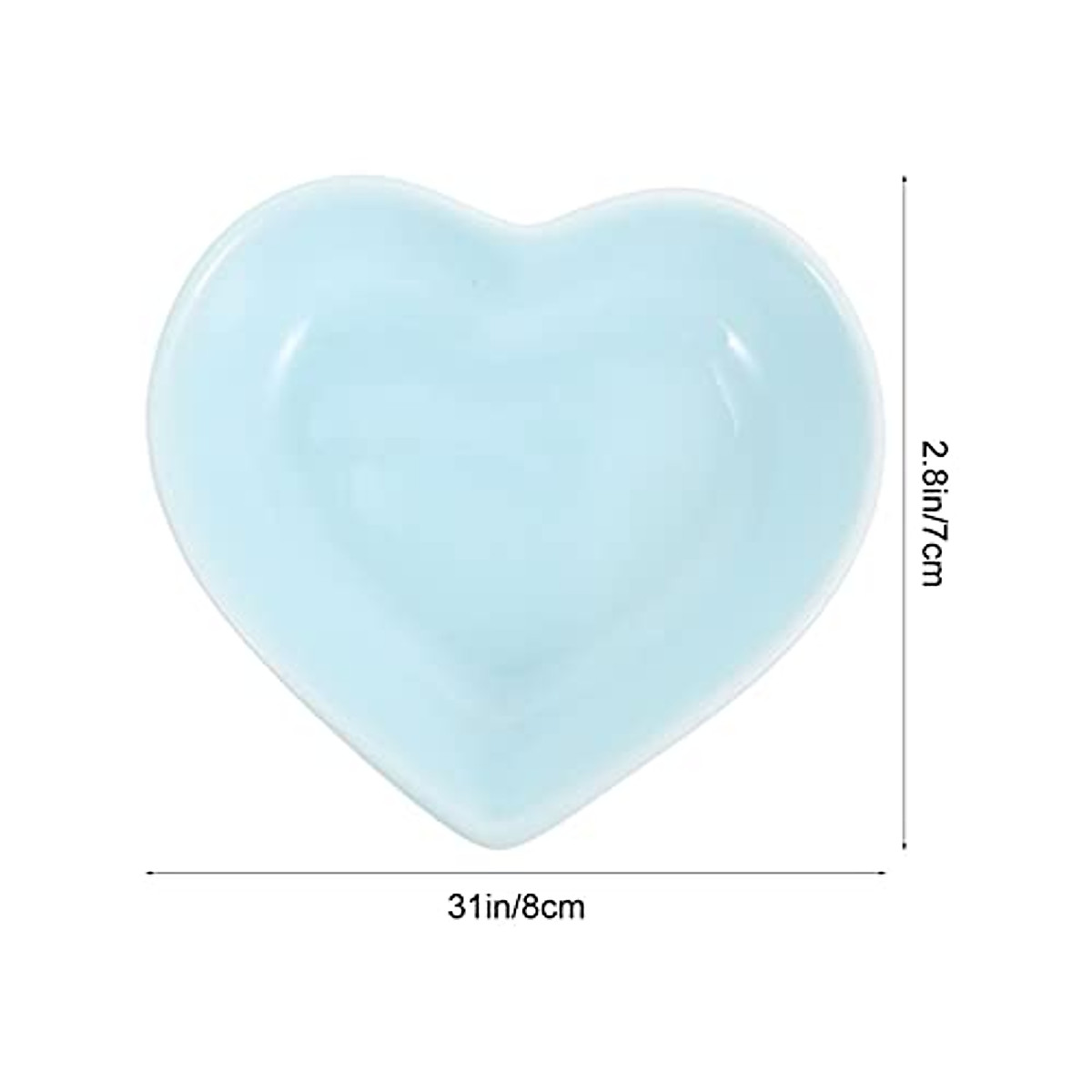 TEHAUX 3Pcs Ceramic Pet Bowls Heart Shaped Food Bowls for Cats Cute Hamster Food Containers Washable Hamster Feeder Bowls for Rabbit Guinea Pig Gerbil Hamster Chinchilla ( Pink+ Green+ Blue )