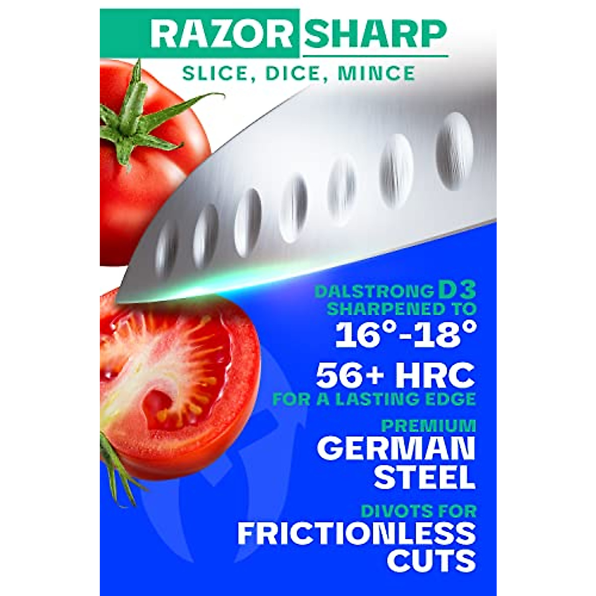 Dalstrong Santoku Knife - 7 inch - Gladiator Series ELITE - High Carbon German Steel - Sheath Included - Razor Sharp Kitchen Knife - Asian Vegetable Knife - NSF Certified