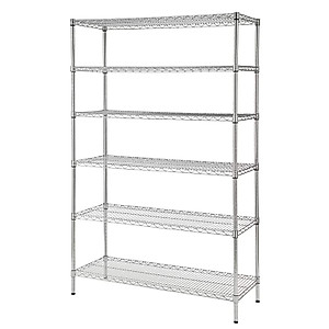 Regal Altair 21" Deep x 24" Wide x 74" High 6 Tier Chrome Wire Shelving Kit | NSF Commercial Storage Rack Unit
