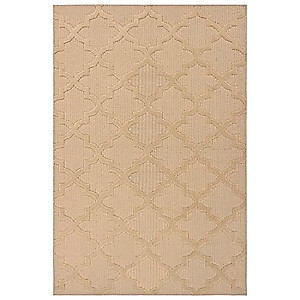 Garland Rug Quatro 6 ft. x 9 ft. Area Rug Tan