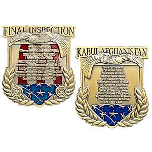 BL17-012 Kabul Afghanistan Final Inspection Memorial Challenge Coin Marines Navy August 26 2021 13 Soldiers