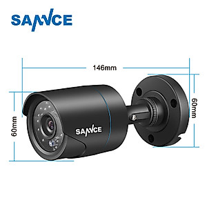 SANNCE 1/4" CMOS 800TVL 960H CCTV Weatherproof 3.6mm Lens with IR Cut Bullet Security Camera for Home Surveillance System