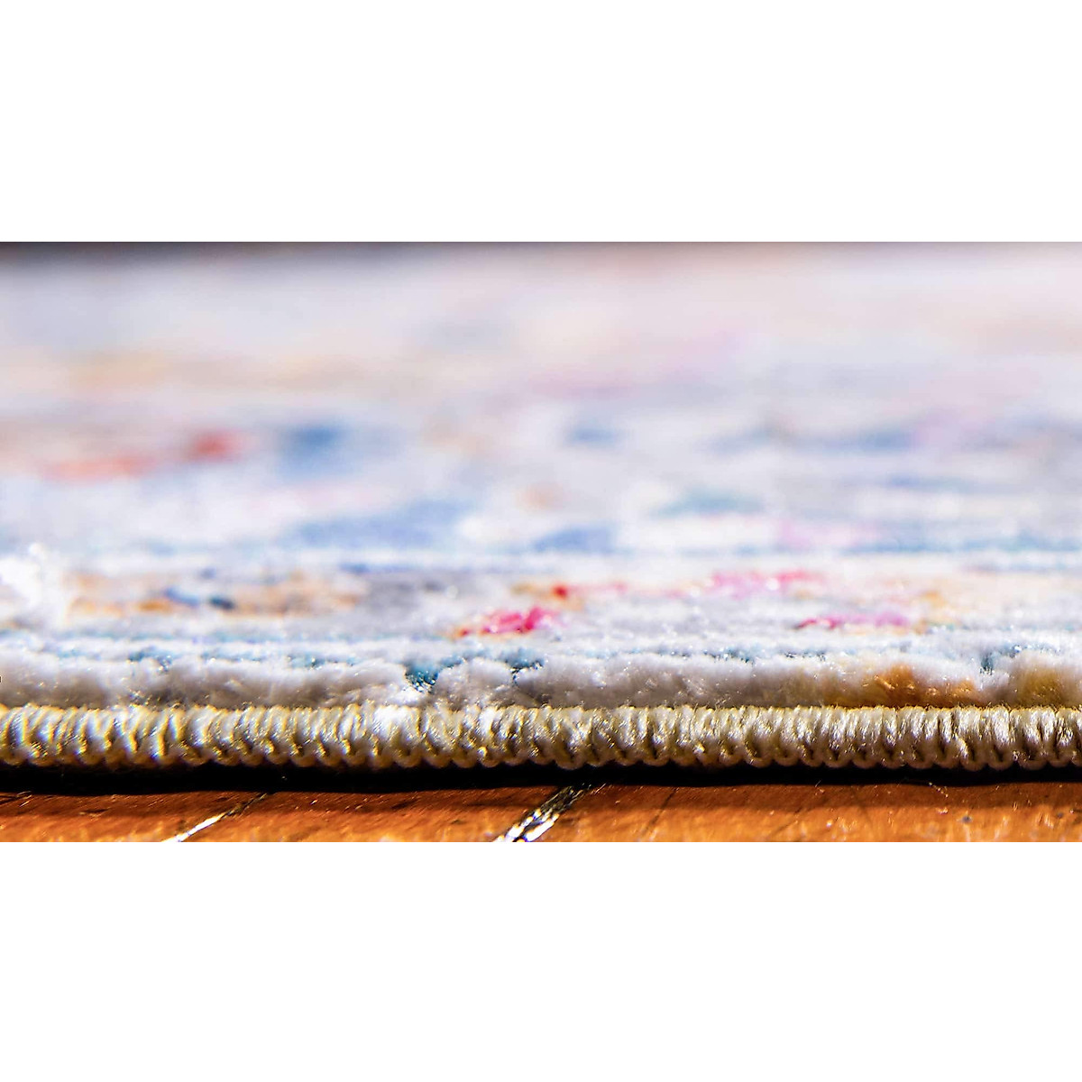 Unique Loom Austin Collection Botanical, Medallion, Vintage Area Rug, 8' 0" x 10' 0", Beige/Blue