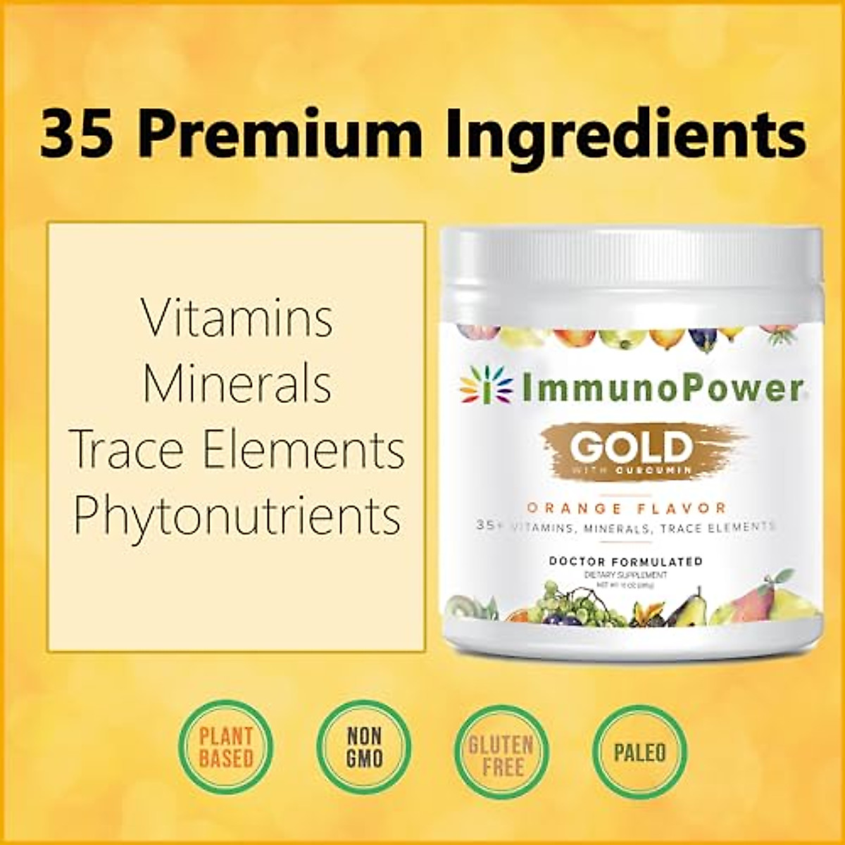 ImmunoPower Gold - New Formula - Targeted Support to Help Increase Natural Killer Cell Activity with 35+ Vitamins Minerals - Powder Formula