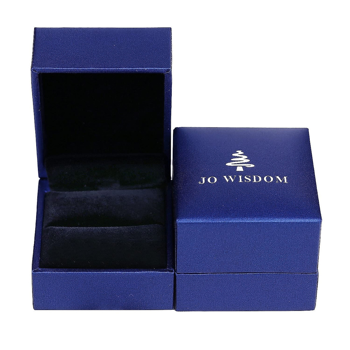 JO WISDOM 925 Sterling Silver Women's Criss Cross Statement Rings for Women with 5x7mm Blue Sapphire Oval Birthstone Size 9