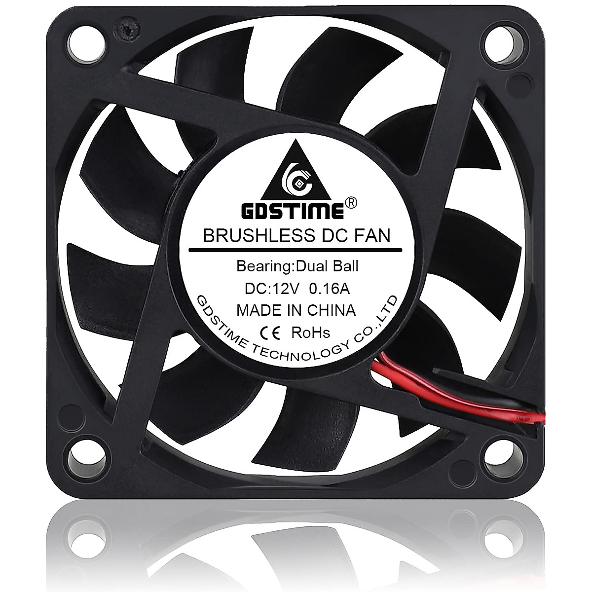GDSTIME Dual Ball Bearing 60mm x 60mmx 15mm 12V High Speed DC Brushless Cooling Fan