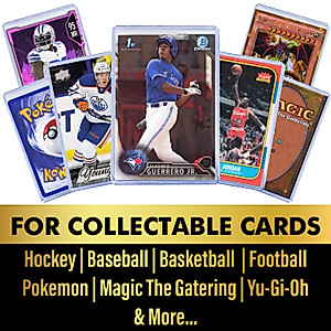 Premium Clear Toploaders and Penny Sleeves (100 35 Point Thickness Hard Plastics Ultra Card Protectors + 100 Cards Sleeves) for Standard Size Pro Sports Collectible Card