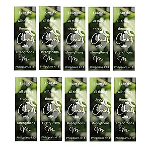I Can Do All Things Through Christ Who Strengthens Me Bible Verse Philippians 4 13 Bookmark Religious Christian Bookmarks Made in USA for Church Groups Bulk Pack of 100