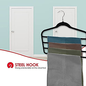 Home Basics Pant Closet (Pack of 3), Black Trouser Hanger