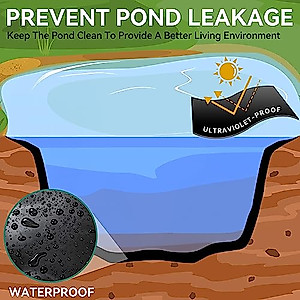 YITAHOME LLDPE Pond Liner 20x30 ft, 20 Mil Pond Liners for Outdoor Ponds, A Liner for Fish or KOI Pond, Waterfall, Fountain, Bed Planter, Pliable & Durable