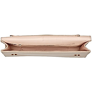 Jessica McClintock womens Nora Solid Large Envelope Clutch with Ring Closure, Nude, One Size US