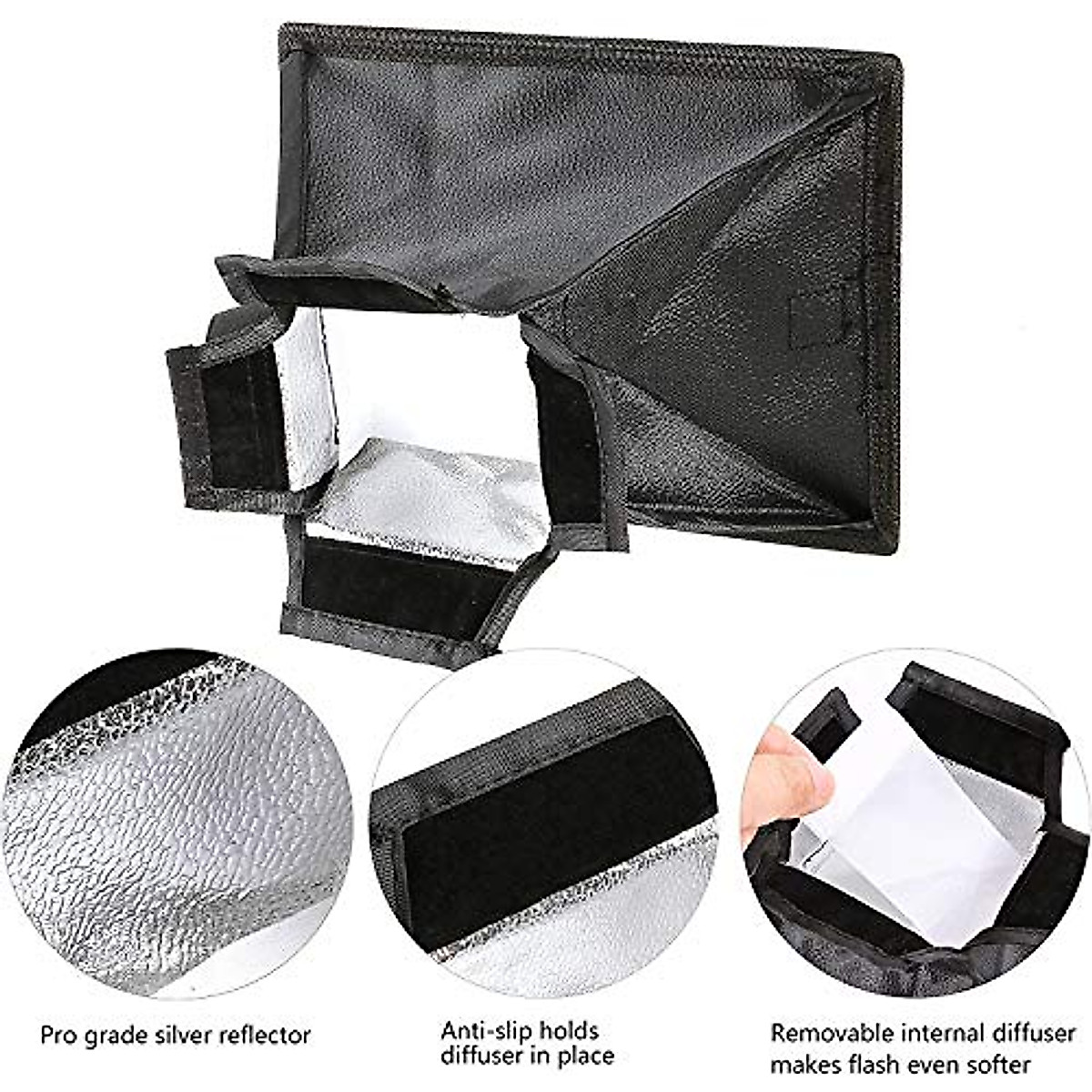 waka Flash Diffuser Light Softbox, [2 Pack] Speedlight Softbox Collapsible with Storage Pouch - 8" Octagon Softbox + 8"x6" for Canon, Yongnuo and Nikon Speedlight