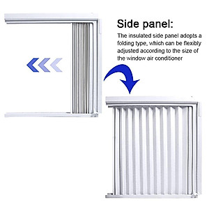 Window Air Conditioner Side Panels with Frame, 2023 New Air Conditioner Accessories Room AC Accordion Filler Curtain Kit Replacement, Adjustable Insulation AC Side Panel Include Frames