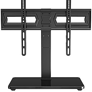 MOUNT PRO Swivel Universal TV Stand/Base - Table top TV Stands for 37 to 70 Inch LCD LED TVs - 9 Levels Height Adjustable TV Mount Stand with Tempered Glass Base, Holds up to 88lbs, Max VESA 600x400mm