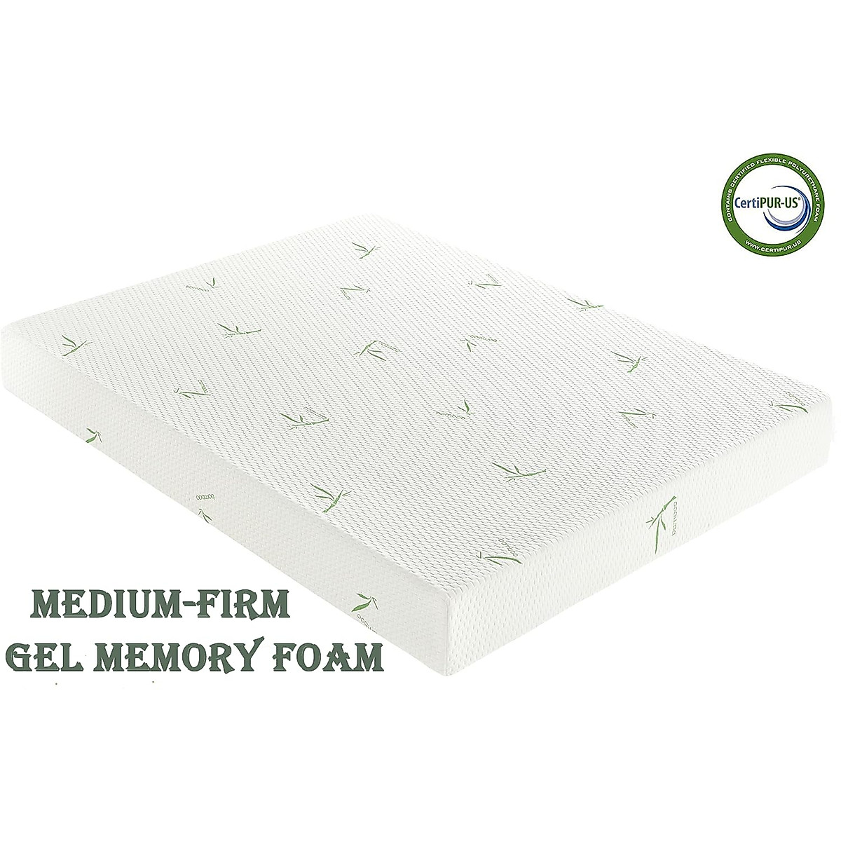 Generic 5 Inch Memory Foam Mattress,Queen Size, Medium-Firm Bed Mattress with Bamboo Cover, Breathable Gel Mattress, Pressure Relief, Bed in a Box for Bunk Bed, Trundle Bed, CertiPUR-US Certified