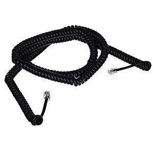Belkin Pro Series Coiled Telephone Handset Cord (Black, 25 Feet)
