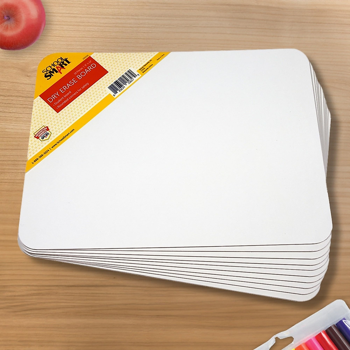 School Smart Unruled Pupil Board, 9 x 12 Inches, White, Pack of 10 - 1325120