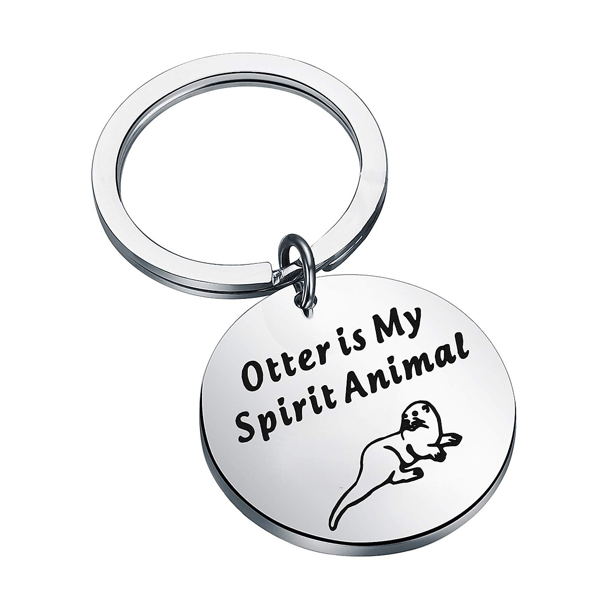 MYOSPARK Otter Jewelry Otter Is My Spirit Animal Keychain Otter Lovers Gift Animal Lover Gift Cute Otter Animal Gift (Otter KC)