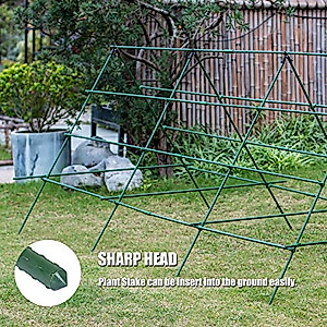 Orgrimmar 26 PCS 48" Garden Support Stakes Plastic Coated Deformable Climbing Plant Trellis Plant Climbing Frame for Tomato Cucumber Eggplant Vine Vegetable (48 Inch)