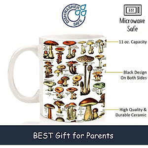 Generic Funny Coffee Mug Vintage Mushroom & Fungi Chart Coffee Mug white 11 Oz