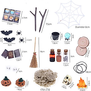 BinaryABC Halloween Dollhouse Miniature Garden Accessories,Halloween Mini Fairy Garden Accessorie,Halloween Village Accessories Mini Halloween Decorations,26Pcs